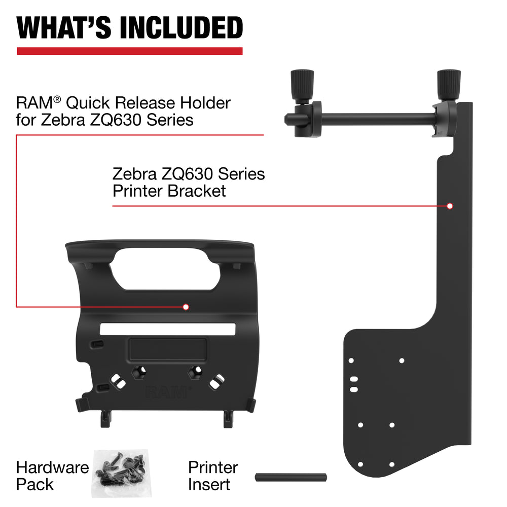 RAM® Printer Mount with Paper Feed for Zebra ZQ630 | Mounts Malaysia